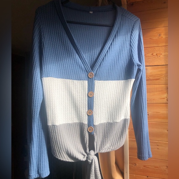 Tops | Nwot Waffle Color Block Top | Poshmark